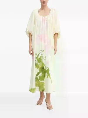 Stine Goya Printed Puff Sleeve Maxi Dress - Neutrals