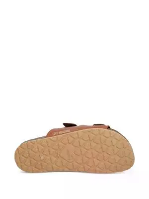 Moschino Heart Buckle Leather Slides