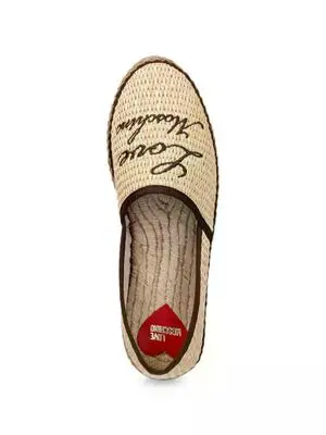 Moschino Logo-embroidered Woven Espadrilles