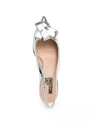 Moschino Bow-detail Slingback Pumps - Silver