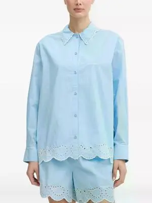 Stine Goya Broderie-anglaise Scalloped Shirt - Blue