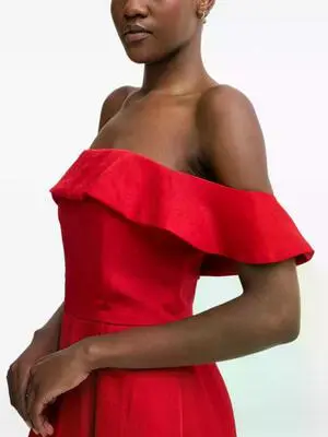 PEDRO DEL HIERRO Ruffled Off-shoulder Midi Dress