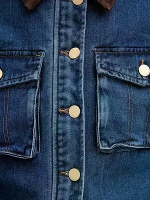 PEDRO DEL HIERRO Contrast-collar Denim Jacket