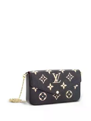 LOUIS VUITTON Felicie Pochette Monogram Empreinte Giant Crossbody Bag - Black