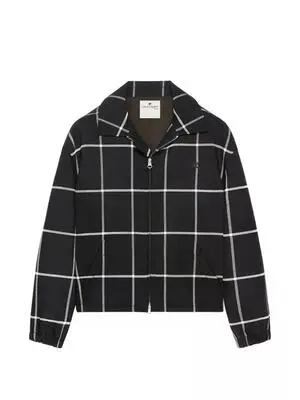 COURREGES Checked-pattern Bomber Jacket - Black