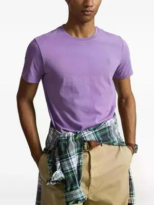 Polo Ralph Lauren Slim-fit Embroidered-logo T-shirt - Purple