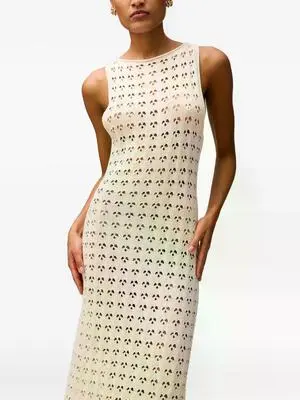 RETORI Sleeveless Boat Neck Crochet Dress