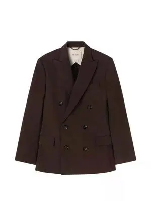 RETORI Double-breasted Linen Blazer - Brown