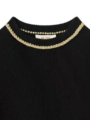 RETORI Chain Detail Rib-knit T-shirt
