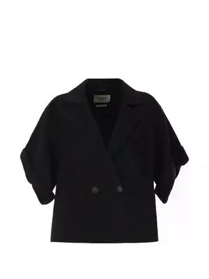 Max Mara Double-breasted Short-sleeve Jacket - Black