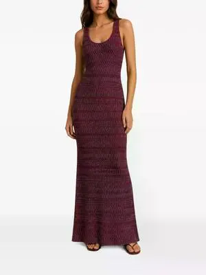 RETORI Check-stitch Sleeveless Maxi Dress