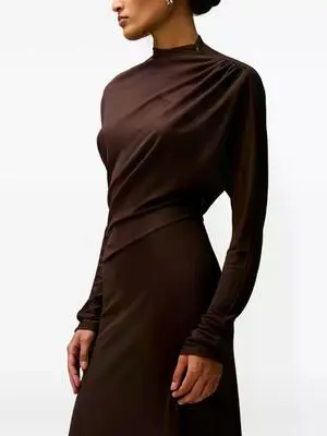 RETORI Draped Mock-neck Maxi Dress