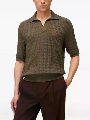 RETORI Micro-argyle Superfine-cotton T-shirt