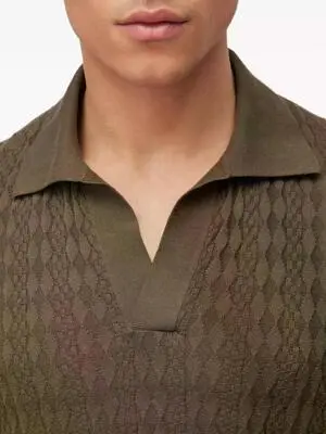RETORI Micro-argyle Superfine-cotton T-shirt