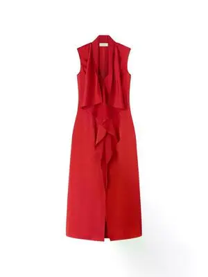 RETORI Draped Midi Dress - Red