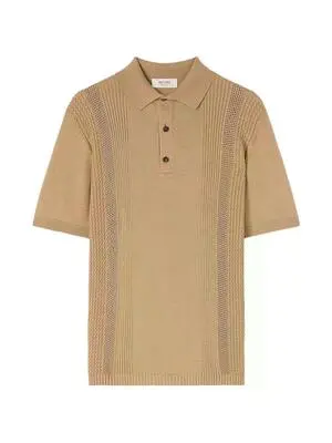 RETORI Mixed-stitch Knit Polo Shirt - Neutrals