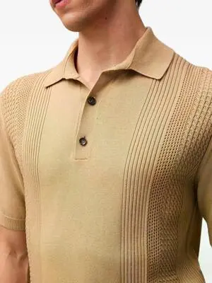 RETORI Mixed-stitch Knit Polo Shirt