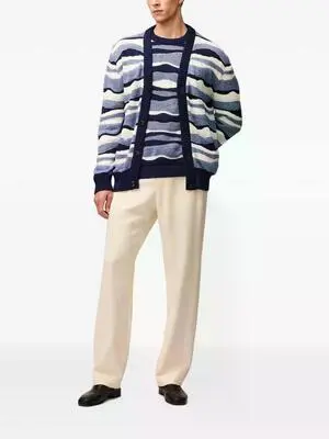 RETORI Waves-jacquard Knit Cardigan