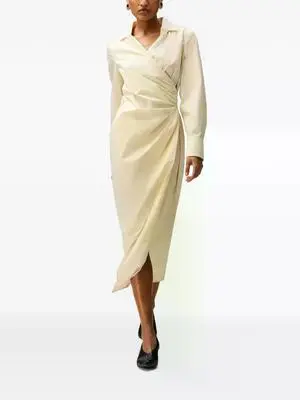 RETORI Draped Cotton-poplin Midi Dress