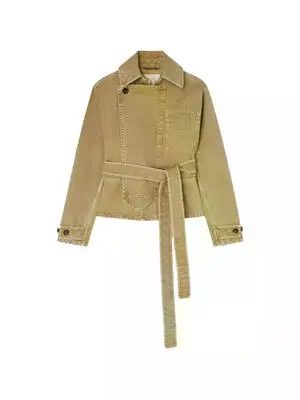 RETORI Belted Denim Jacket - Brown