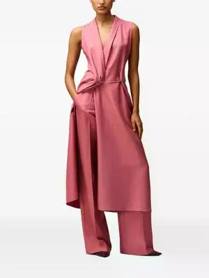 RETORI Silk Wrap Midi Dress - Pink