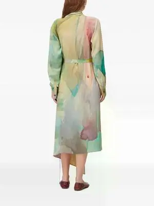 RETORI Retrographic Printed Scarf-detail Dress
