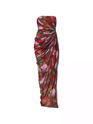 Carolina Herrera Strapless Draped Maxi Dress