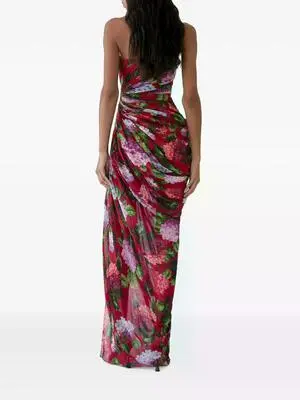 Carolina Herrera Strapless Draped Maxi Dress