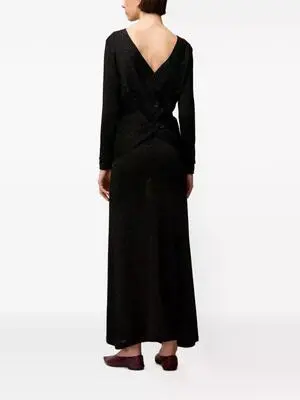 RETORI Intertwined-pattern V-neck Maxi Dress