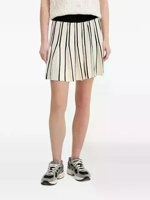 Guess Pleated Striped Mini Skirt - Neutrals