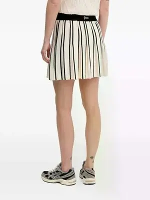 Guess Pleated Striped Mini Skirt