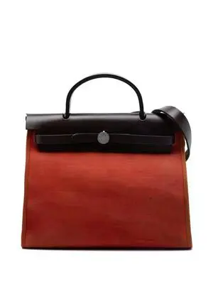 Hermès 2012 Toile Herbag Zip 31 Satchel - Orange