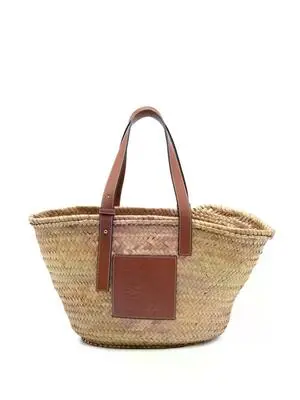 Loewe 2018 Medium Raffia Anagram Basket Tote Bag