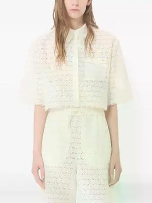Valentino Garavani Micro Cotton Fleurs A Jour Shirt