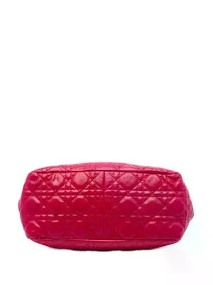Dior Lambskin Cannage New Lock Whipstitch Chain Flap Shoulder Bag - Pink