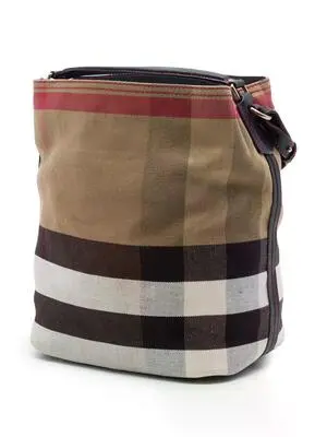 Burberry 2000-2017 Medium Mega Check Canvas Sequined Heart Ashby Bucket Bag