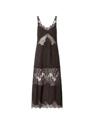 Pinko Midi Slip Dress With Lace Bands