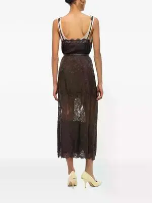 Pinko Midi Slip Dress With Lace Bands