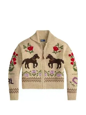 Polo Ralph Lauren Intarsia Knit Shawl Collar Cardigan - Neutrals