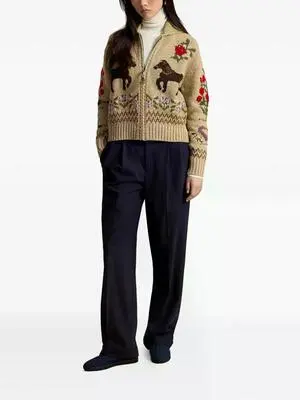 Polo Ralph Lauren Intarsia Knit Shawl Collar Cardigan - Neutrals