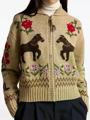 Polo Ralph Lauren Intarsia Knit Shawl Collar Cardigan - Neutrals