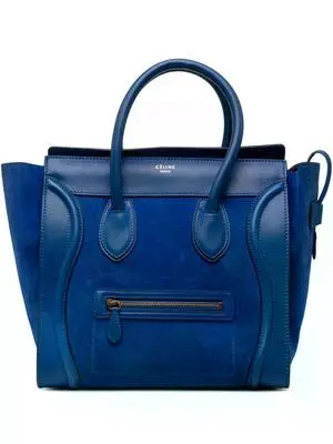 CELINE 2011 Mini Suede And Calfskin Luggage Tote Bag