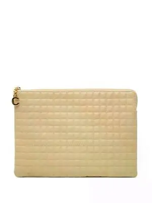 Celine 2018 Quilted Calfskin C Charm Clutch Bag