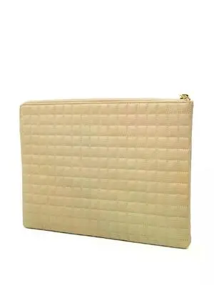 Celine 2018 Quilted Calfskin C Charm Clutch Bag