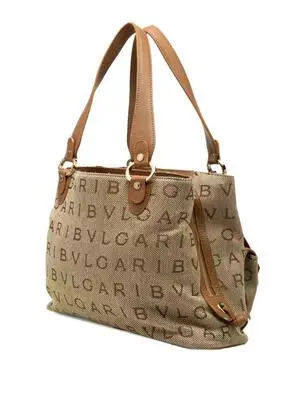 BVLGARI 2000 Logomania Canvas Satchel