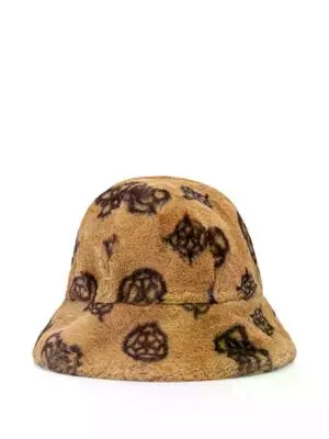 Guess Logo-pattern Faux-fur Bucket Hat