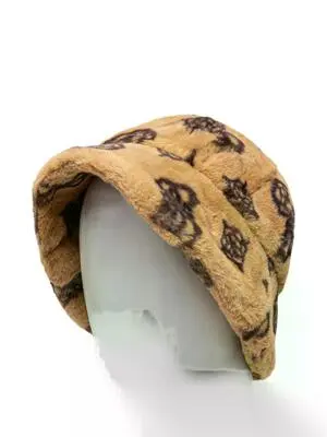 Guess Logo-pattern Faux-fur Bucket Hat