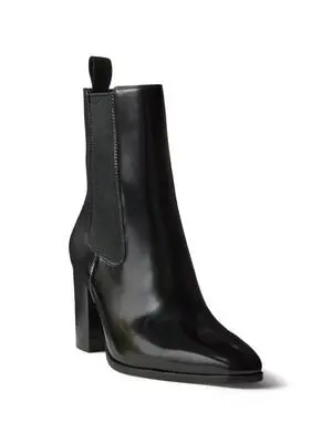 Ralph Lauren Raelynn Glazed Leather Block Heel Boots