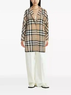 Herno Plaid Pattern Single-breasted Coat - Neutrals