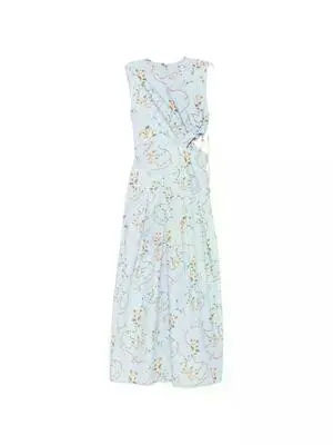 Agua Bendita Otono Floral-print Cut-out Maxi Dress - Blue
